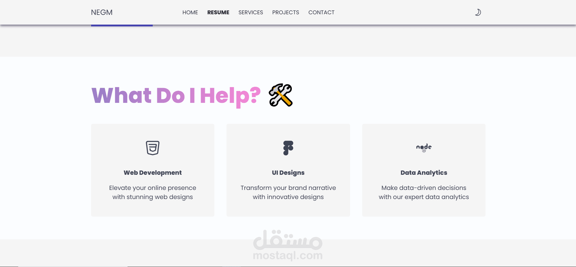 My Portfolio HTML CSS JS Template | مستقل