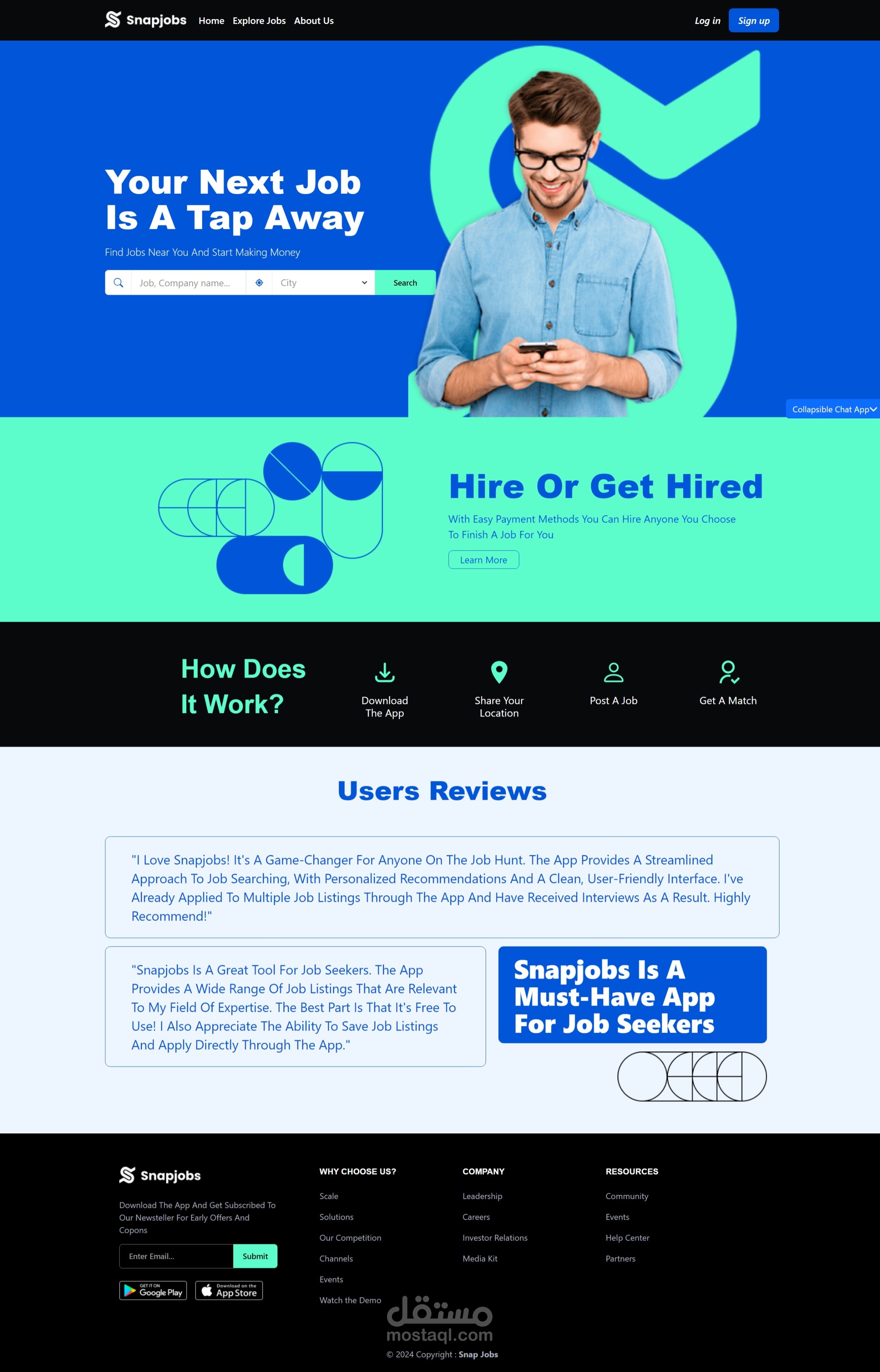 Snap Job Web Application | مستقل
