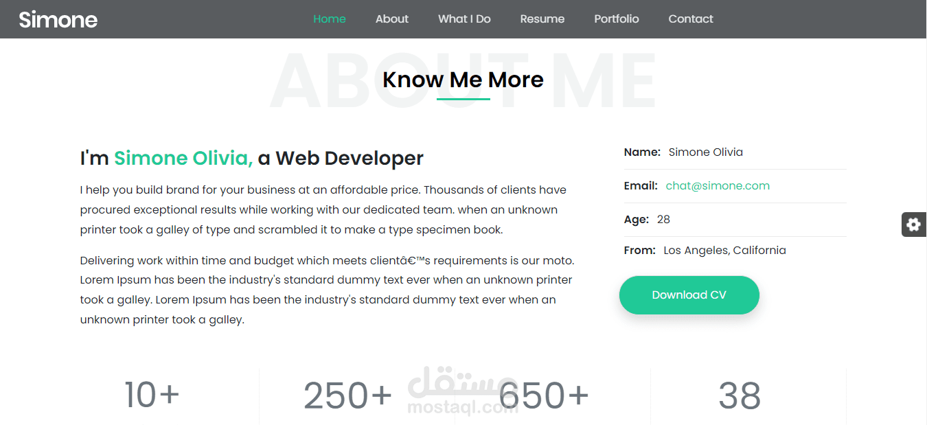 Simone Personal Portfolio | مستقل