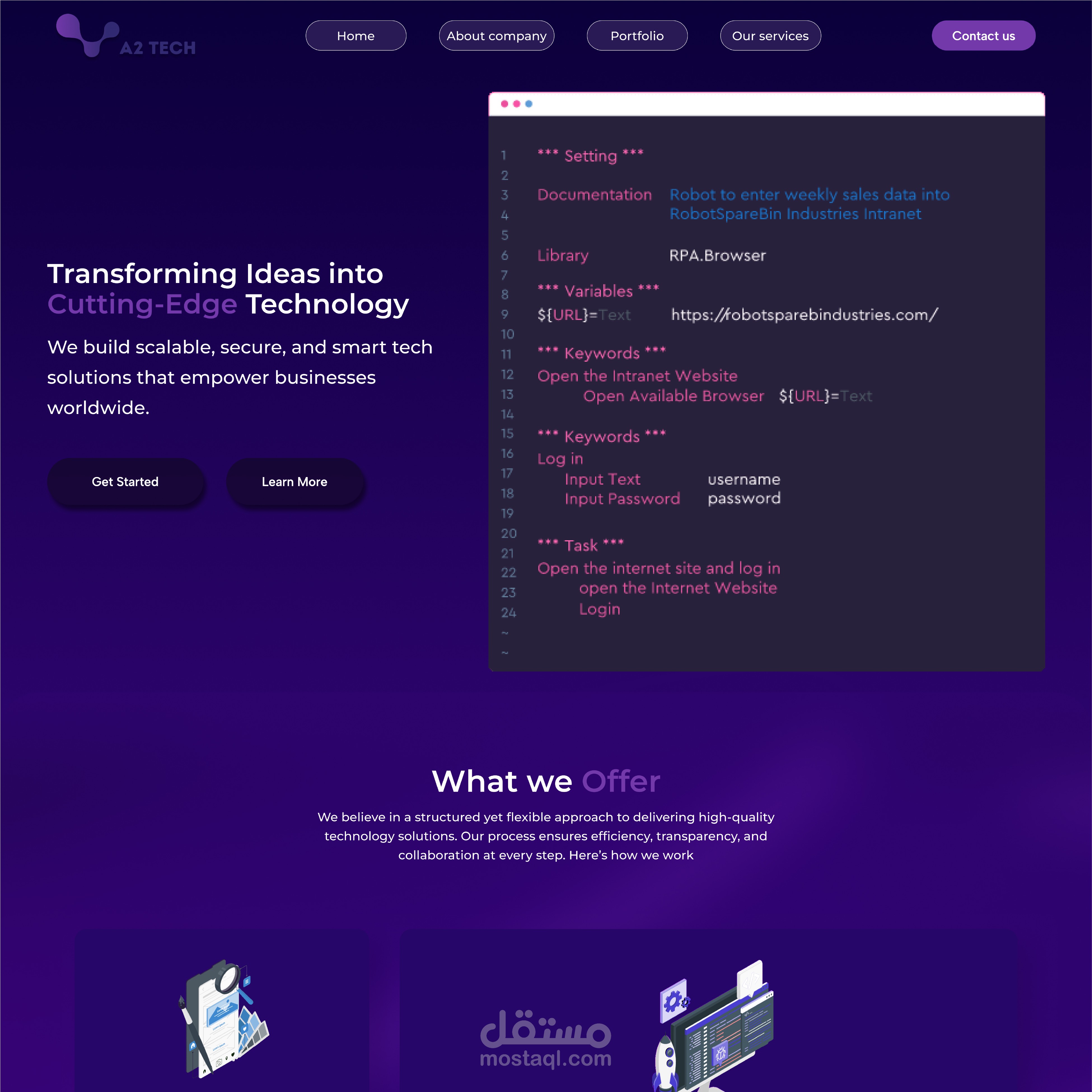 ِA2 Tech Website | design and development | مستقل