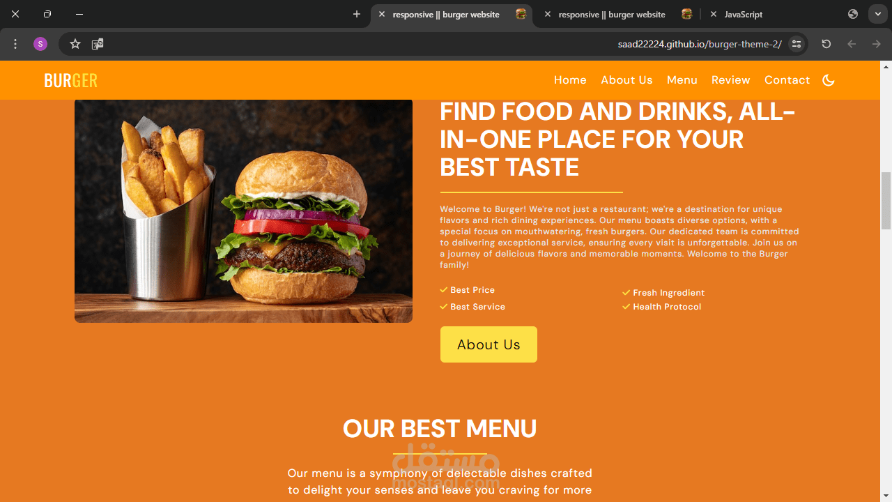 burger theme 2 | مستقل