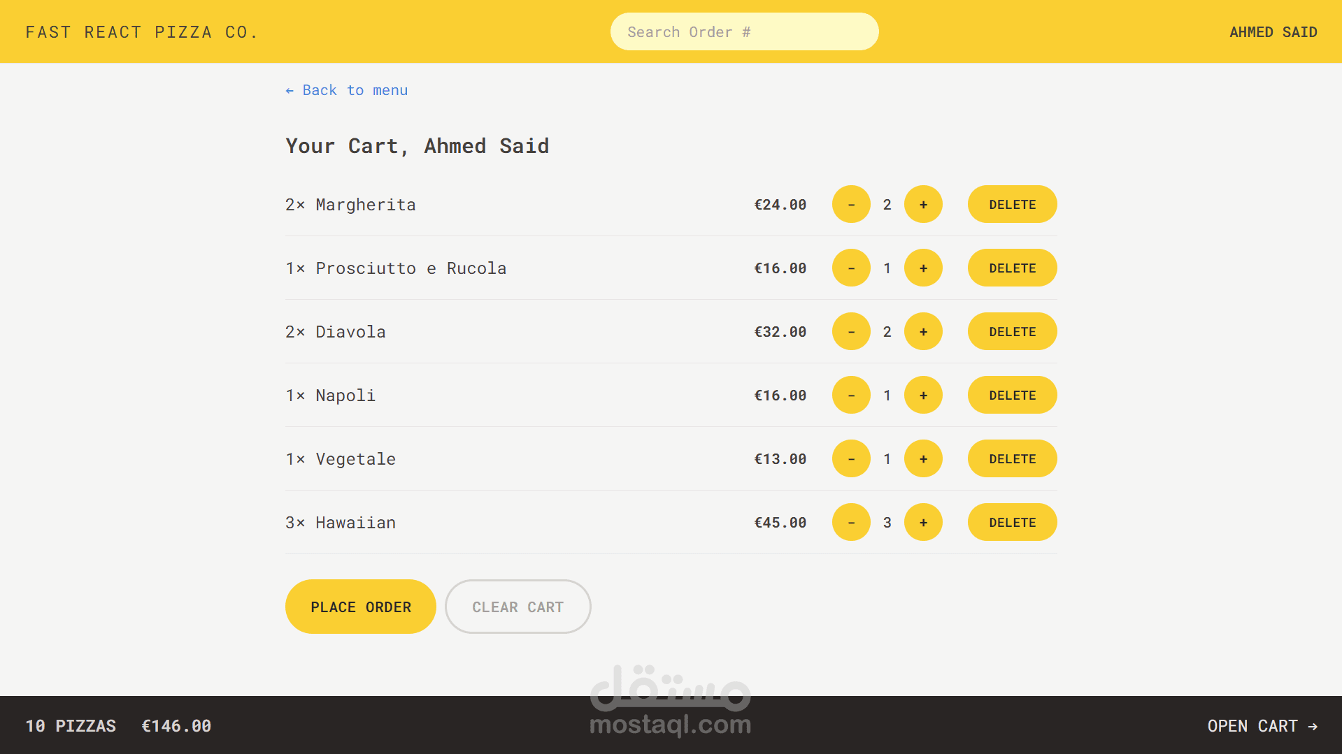 React Pizza App | مستقل