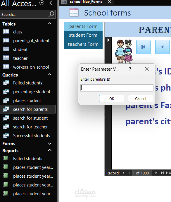 Project In Microsoft Access Database And Execute It By Sql مستقل
