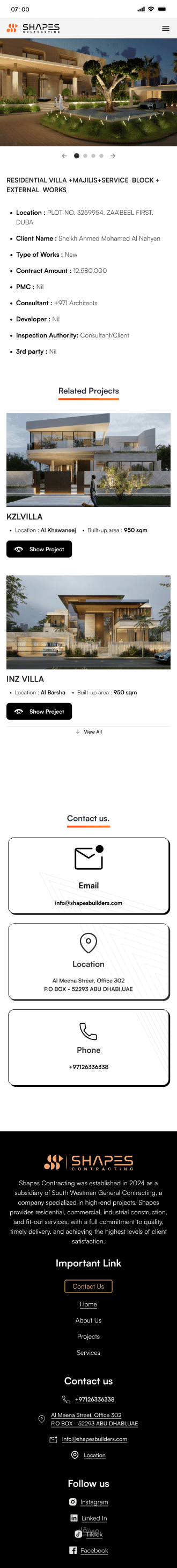 Shapes Contracting | مستقل