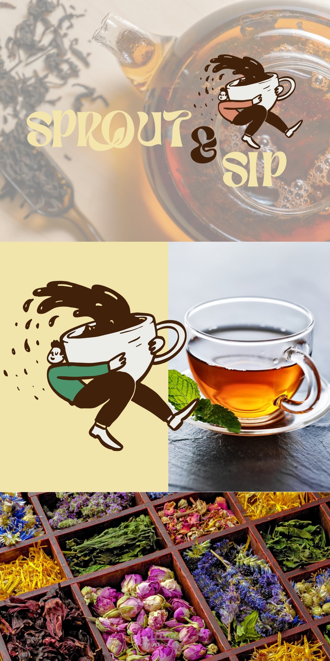 Tea Leaves & Green Dreams: Branding Sprout & Sip | مستقل