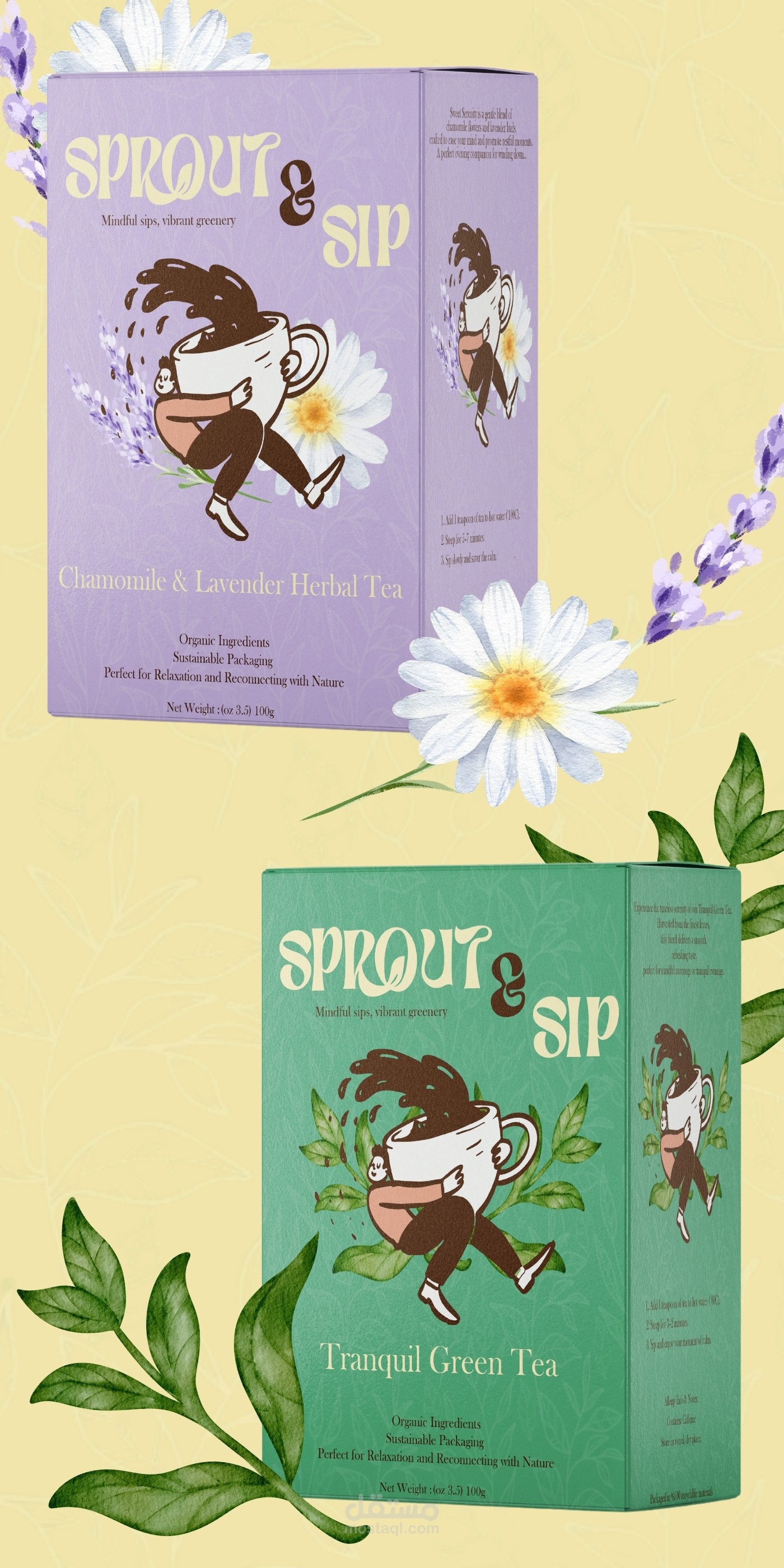 Tea Leaves & Green Dreams: Branding Sprout & Sip | مستقل