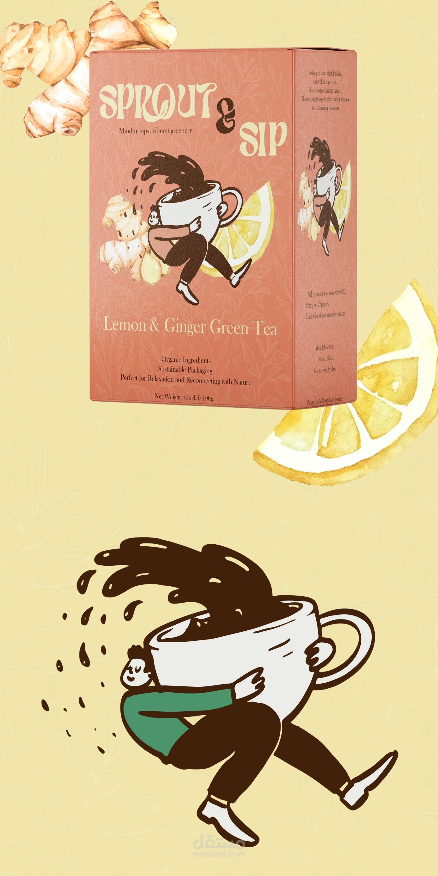 Tea Leaves & Green Dreams: Branding Sprout & Sip | مستقل