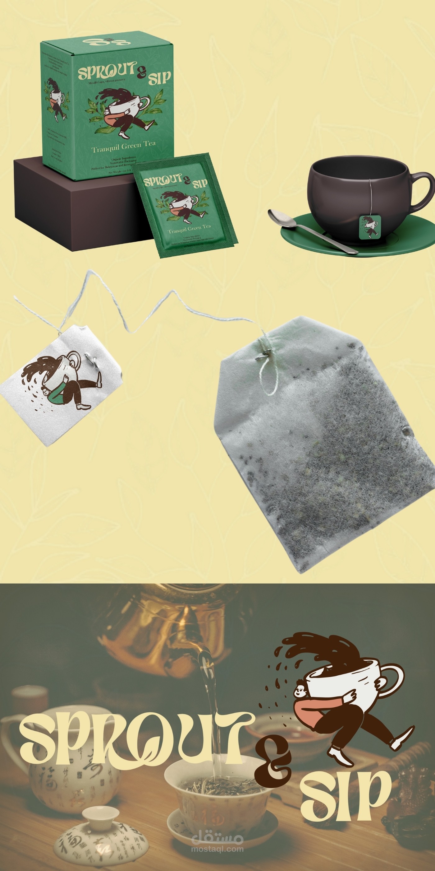 Tea Leaves & Green Dreams: Branding Sprout & Sip | مستقل