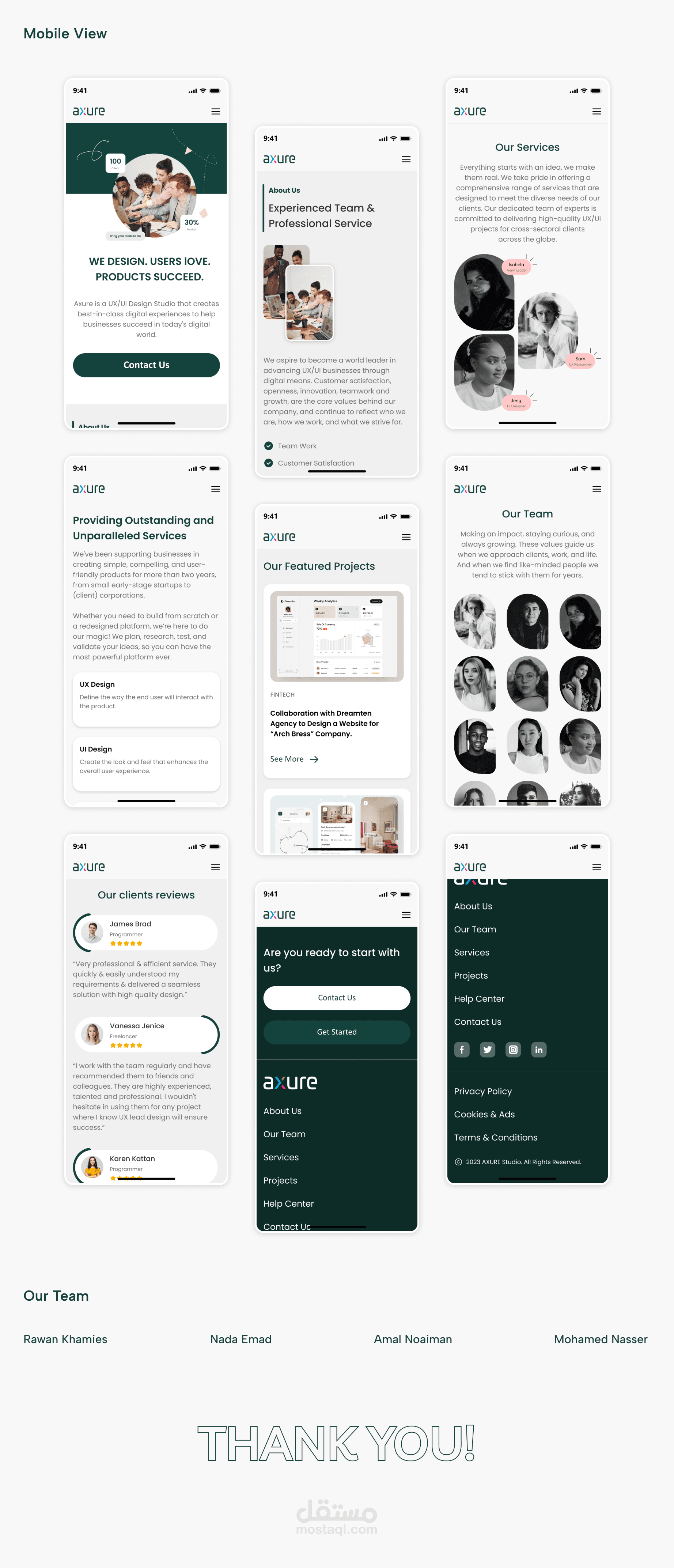 UX/UI Studio - Landing Page Design | مستقل