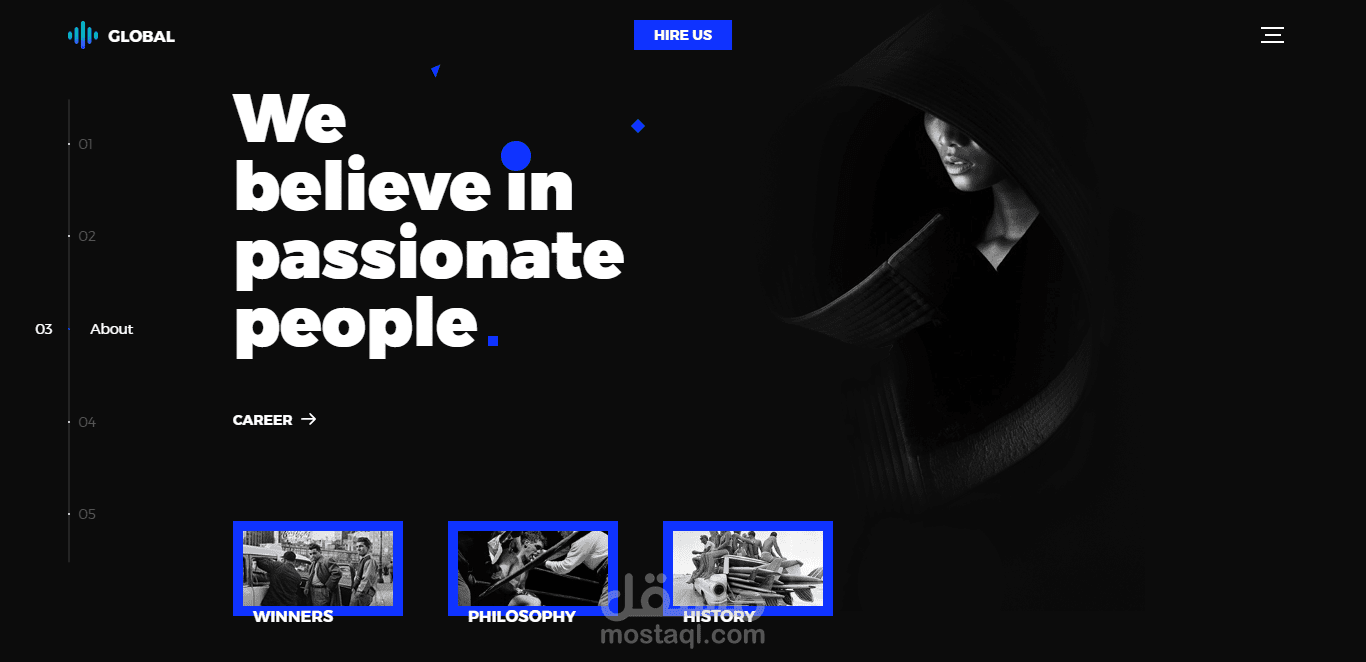 Full page slider website | مستقل