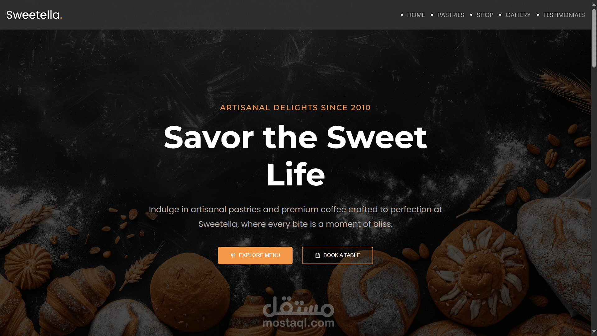 Sweetella | Cafe&pastry Website | مستقل