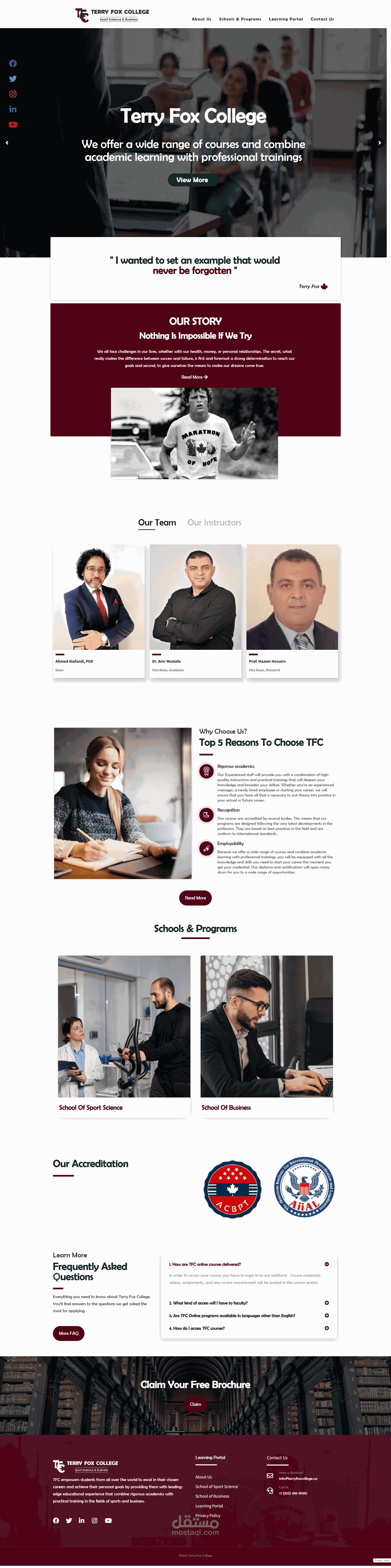 Terry Fox College Website | مستقل