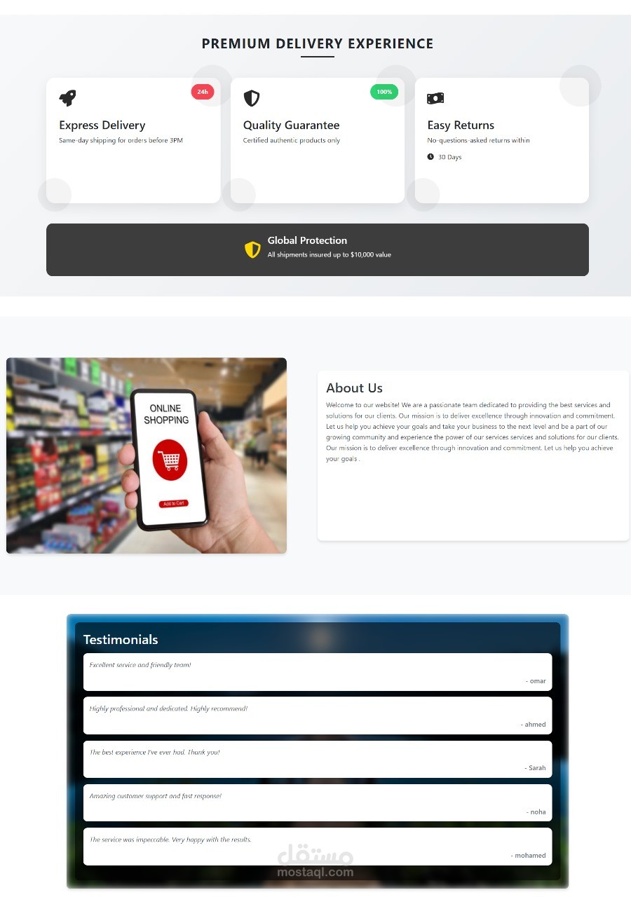 Interactive E-Commerce Store Built Using React.js | مستقل