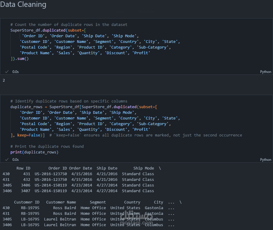 Data Cleaning Using Python | مستقل