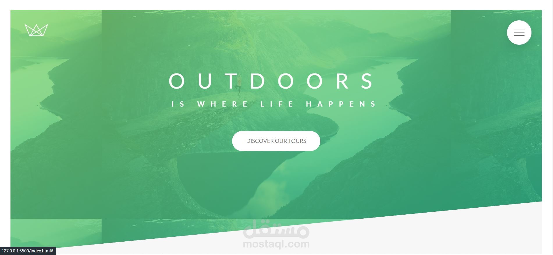 Natours Website - موقع لشركة سياحية خاصة بالرحلات في الهواء الطلق | مستقل