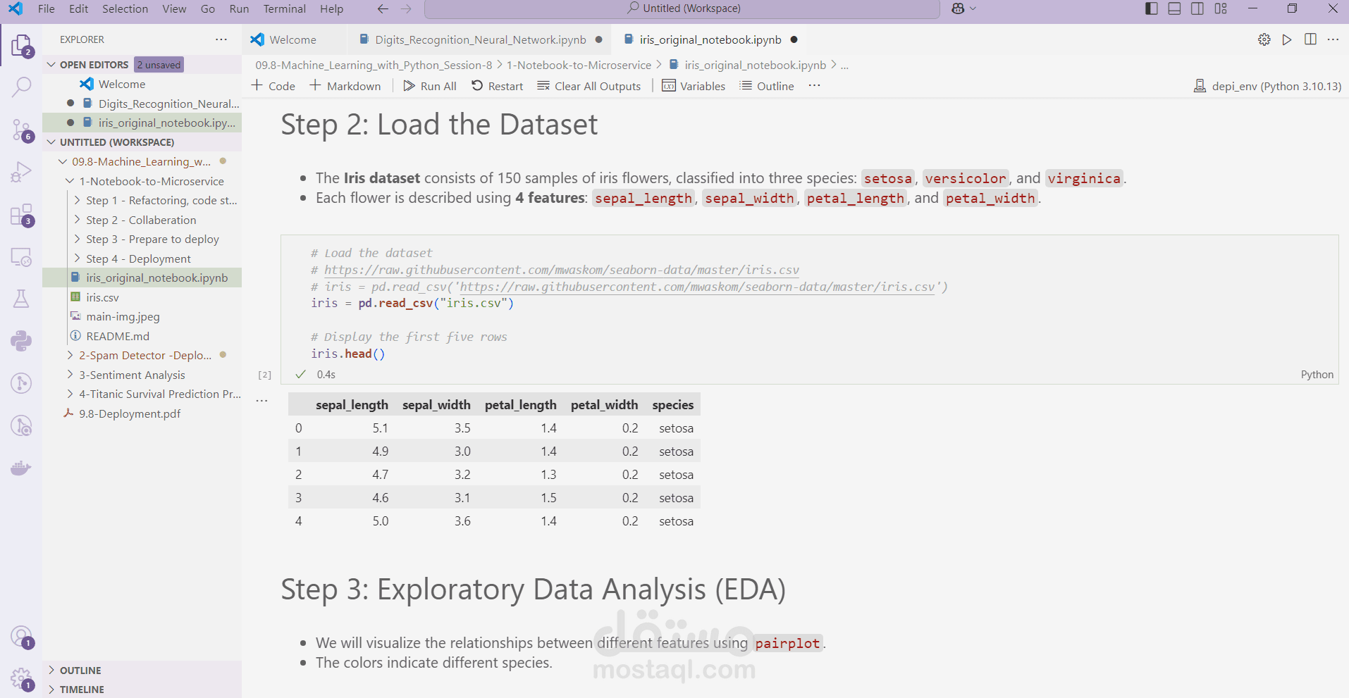 Iris Dataset Classification Using Machine Learning | مستقل