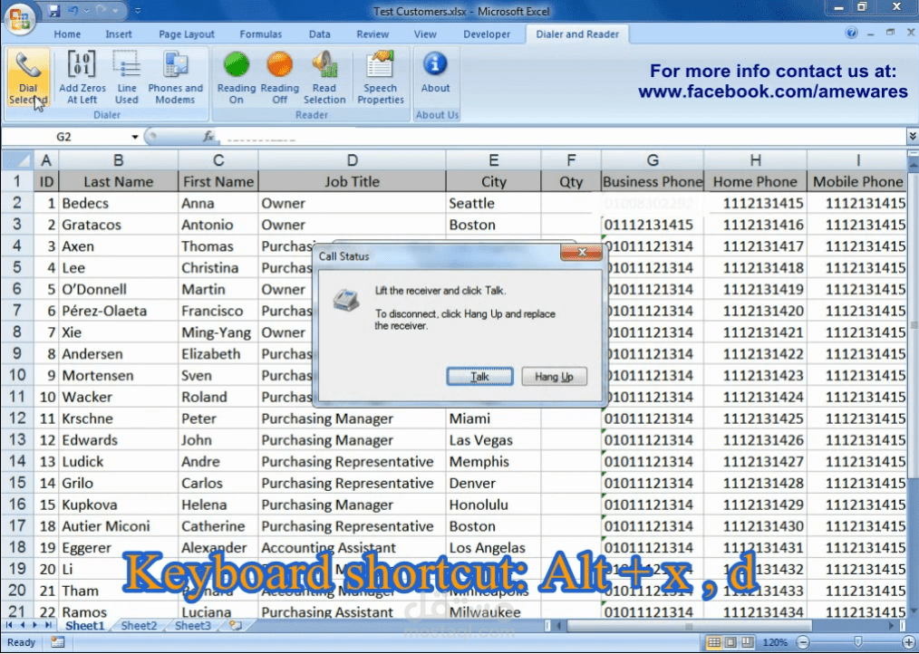 Excel Dialer - إضافة برمجية للاتصال بأرقام التليفونات من داخل برنامج ...