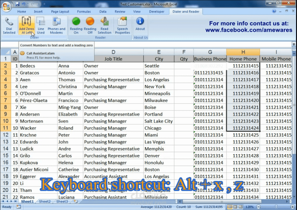Excel Dialer - إضافة برمجية للاتصال بأرقام التليفونات من داخل برنامج ...