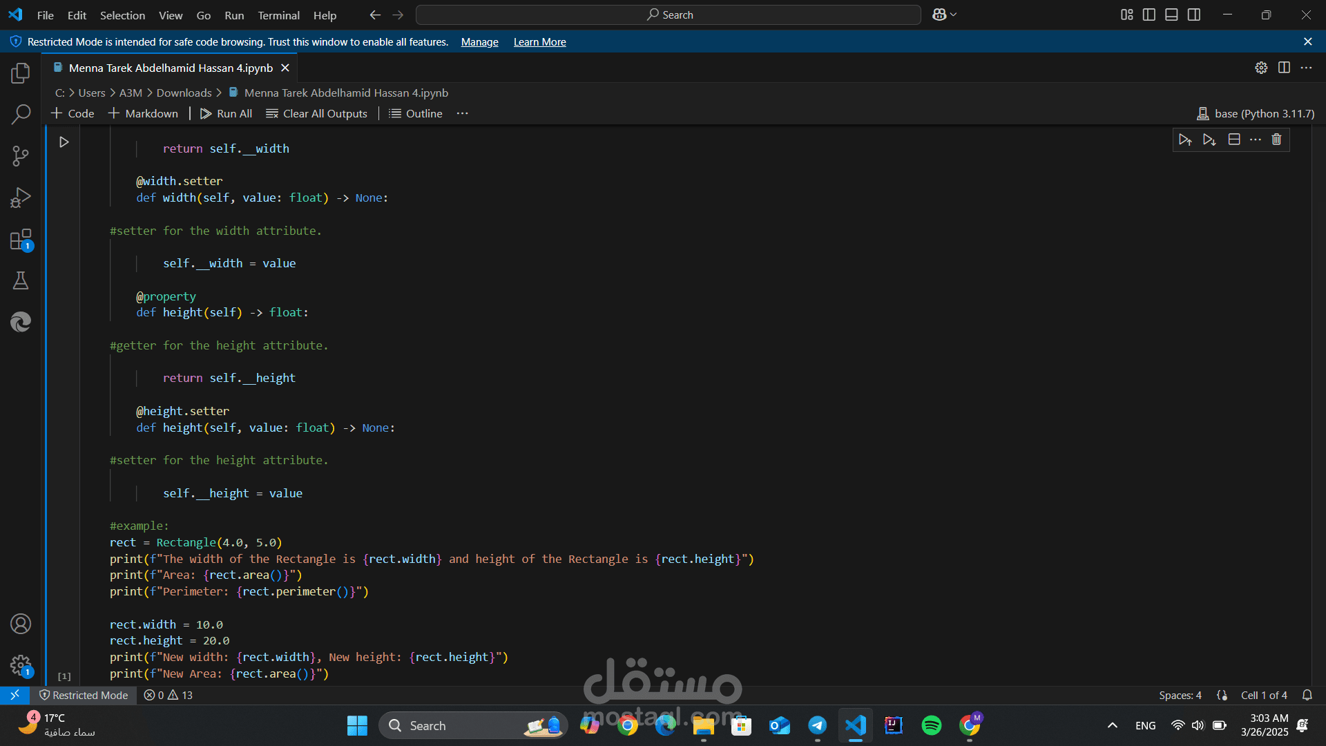 Object-Oriented Programming, File Handling & Debugging in Python | مستقل