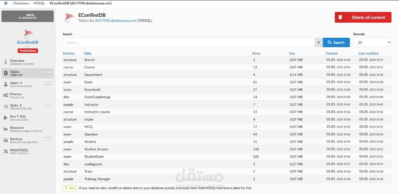 Smart Examination System (SQL Server) | مستقل