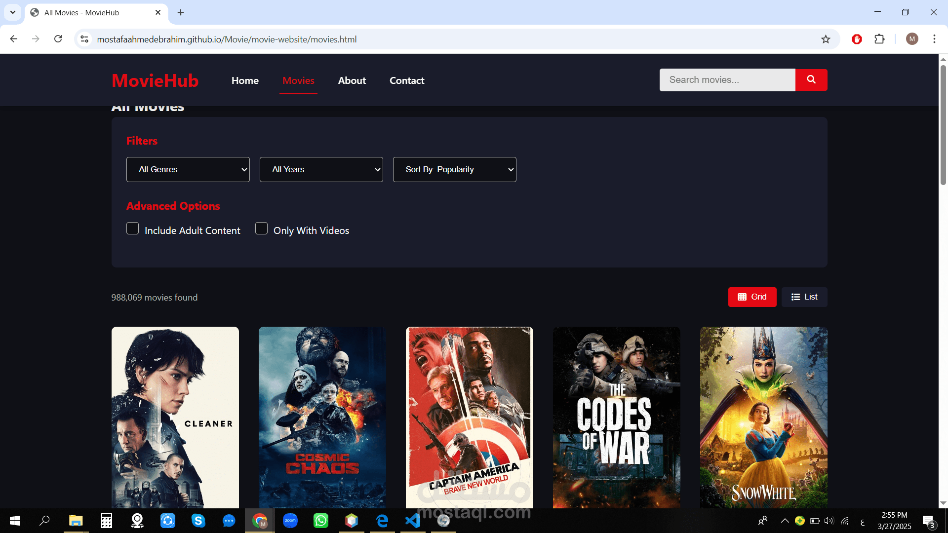 Movie website | مستقل