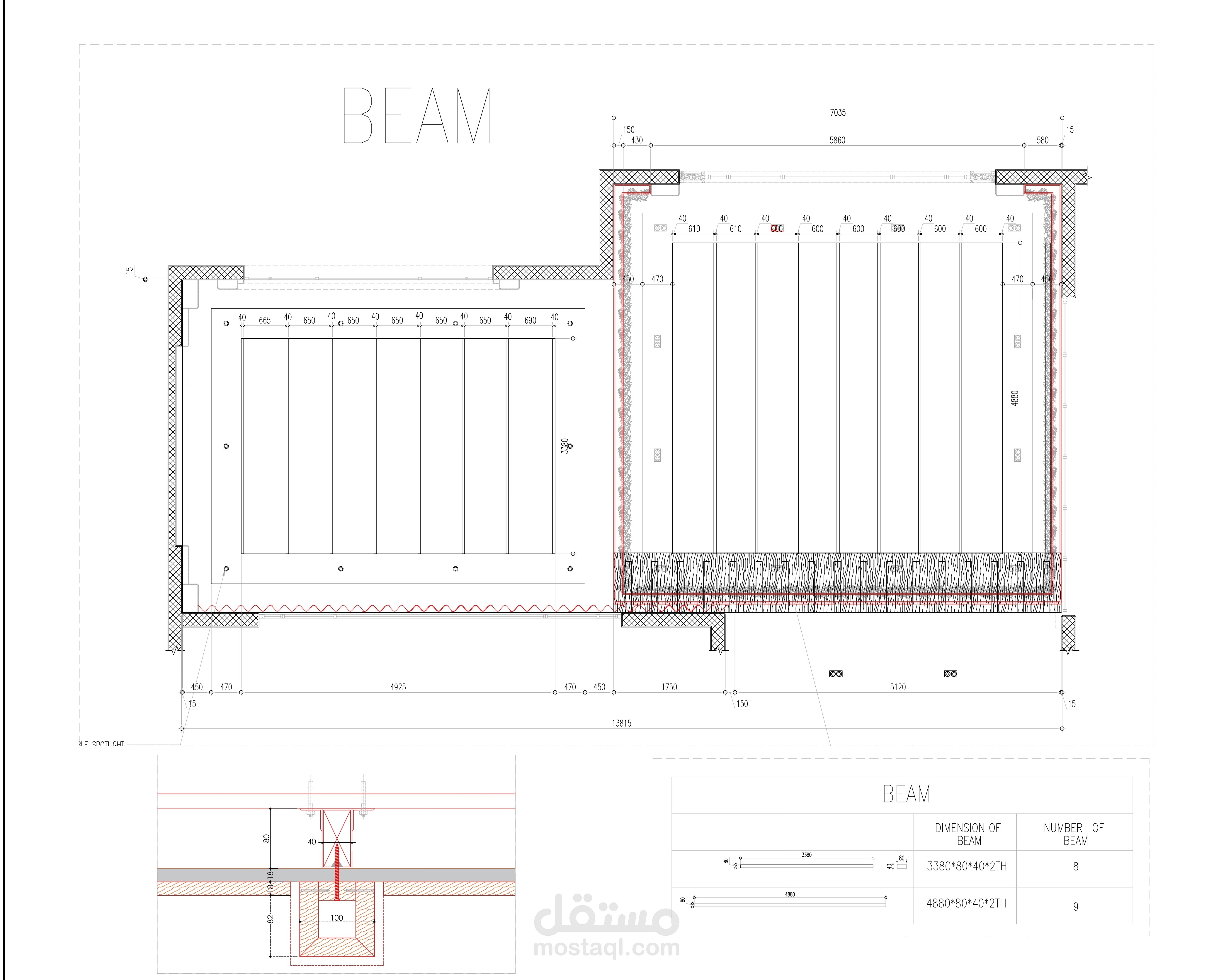wooden celling shop drawing | مستقل