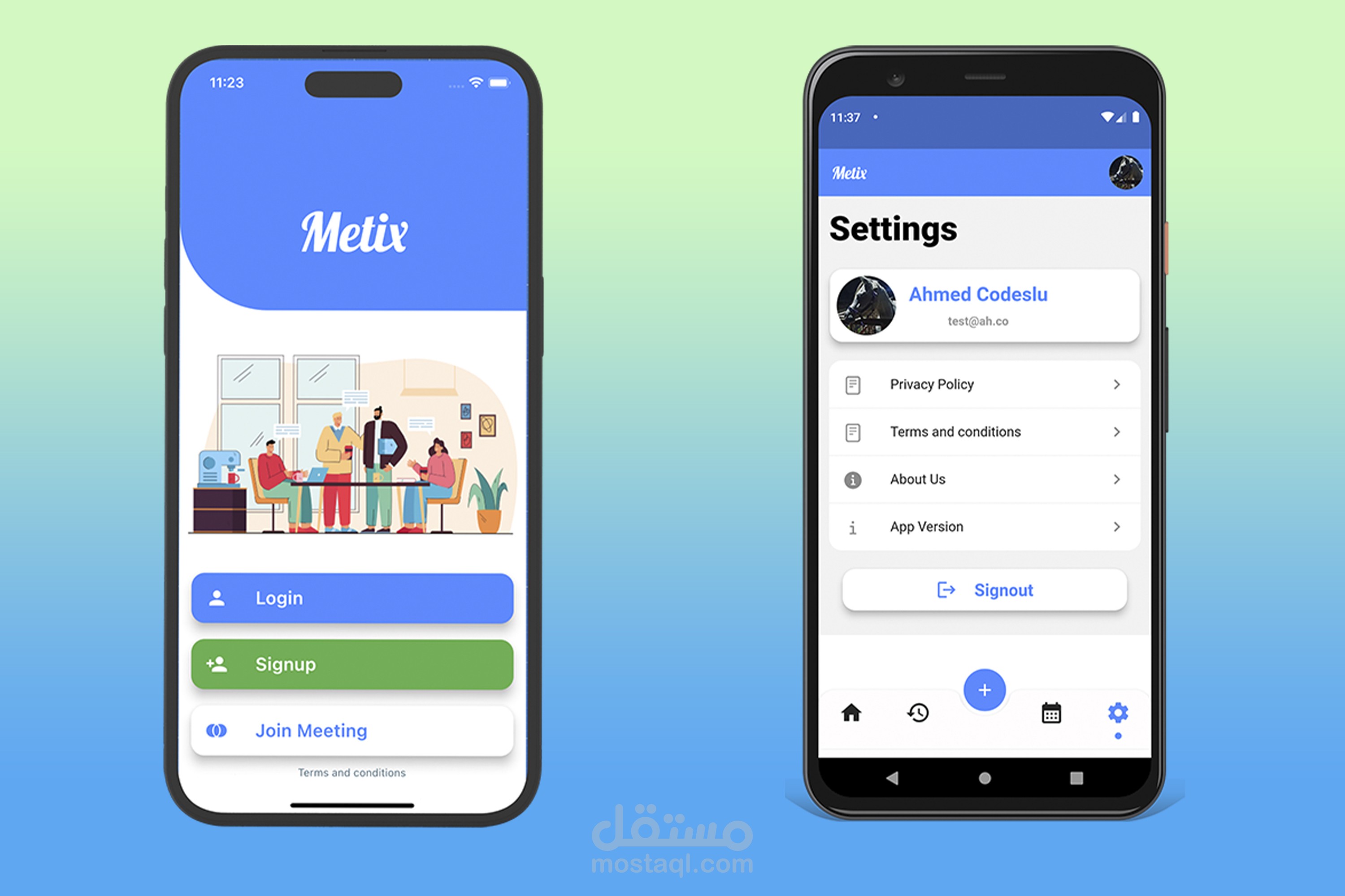 Metix - iOS , Android and Web Conference App | مستقل