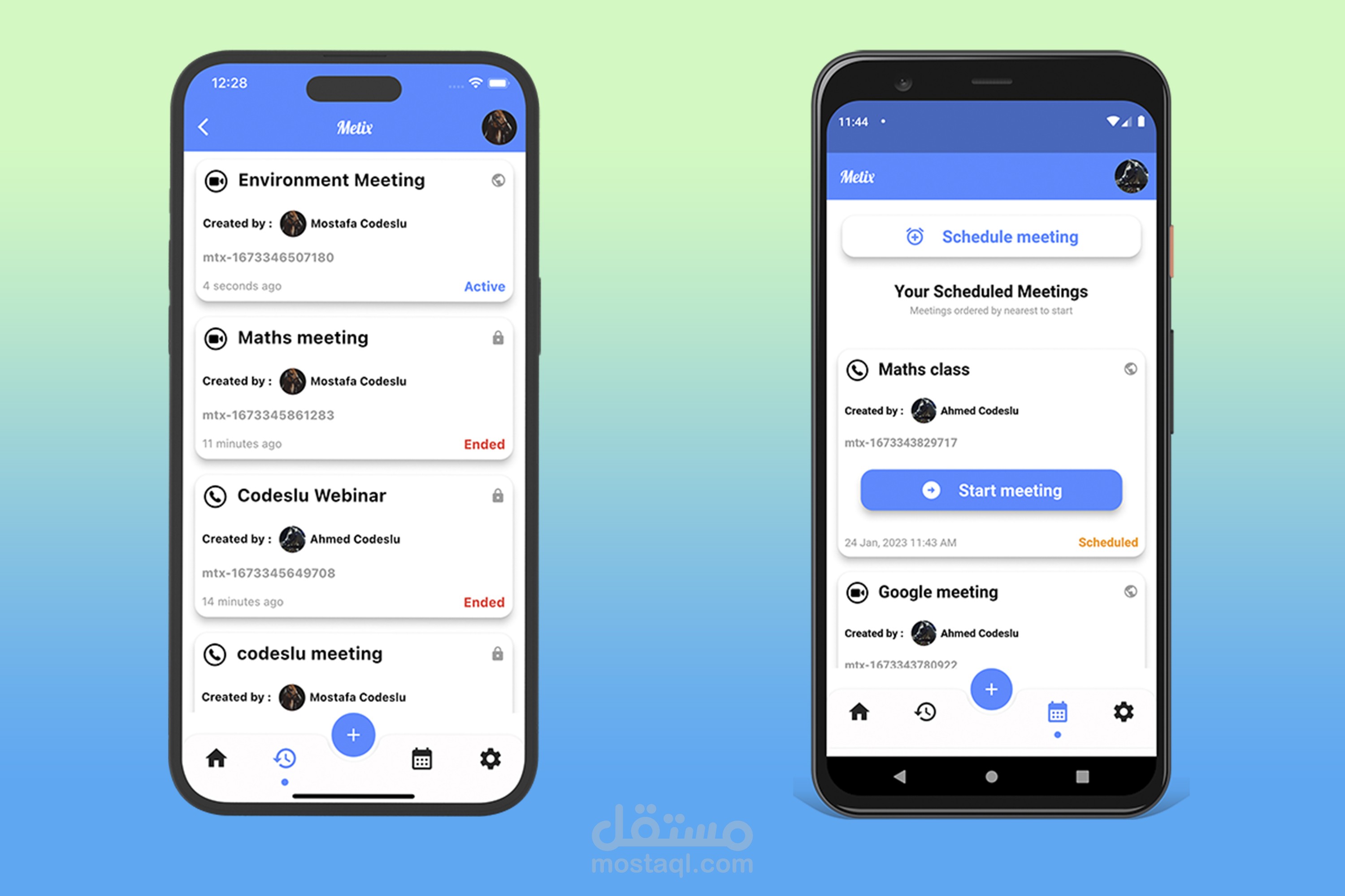 Metix - iOS , Android and Web Conference App | مستقل