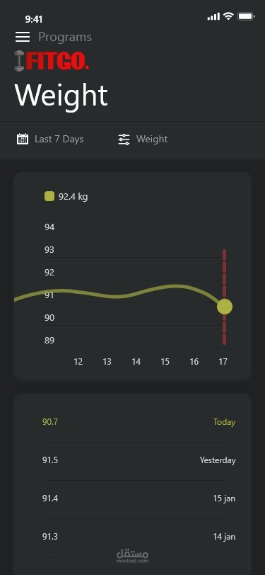 Fitgo fitness app | مستقل