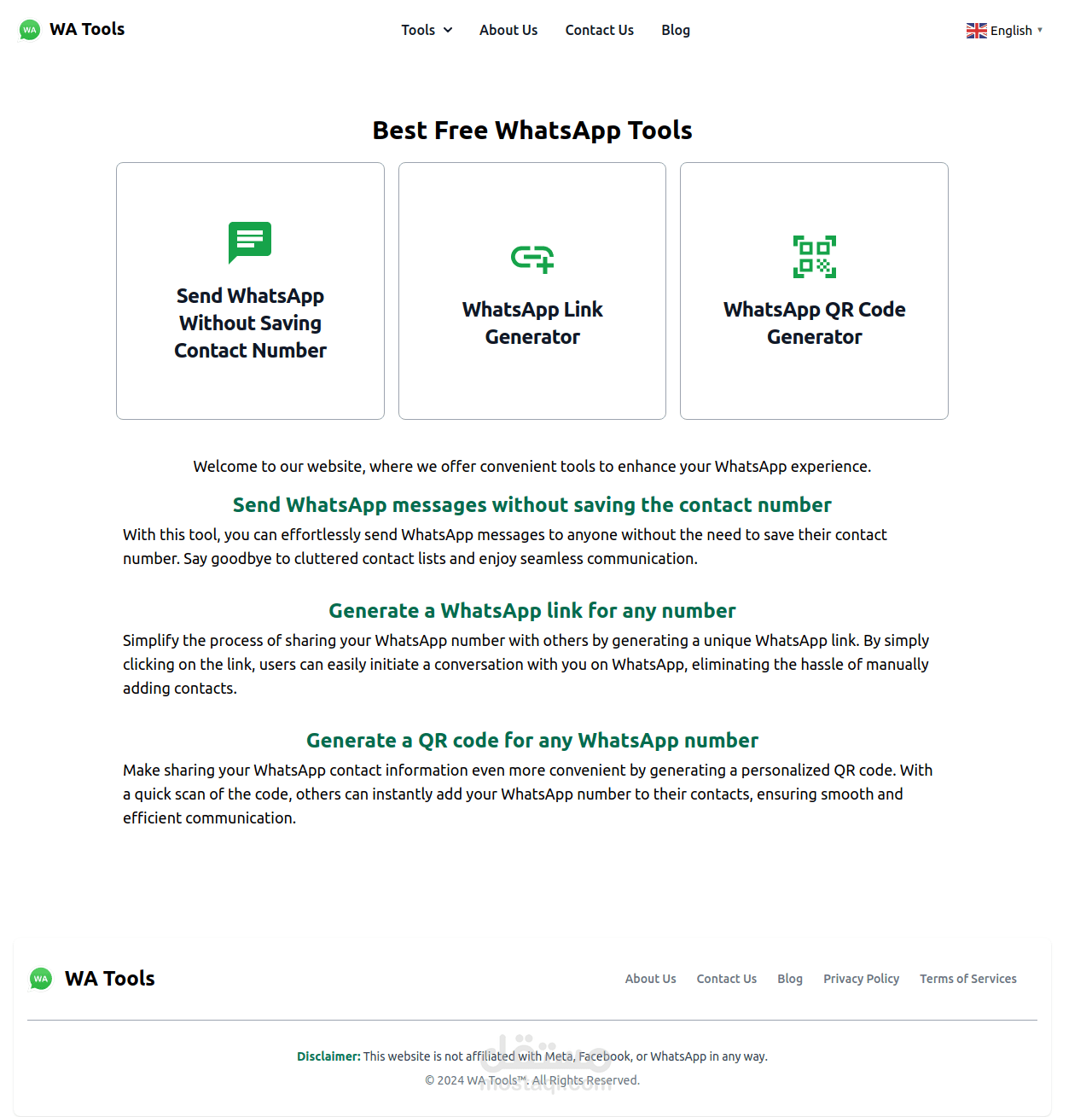 Watools - موقع ادوات واتساب | مستقل