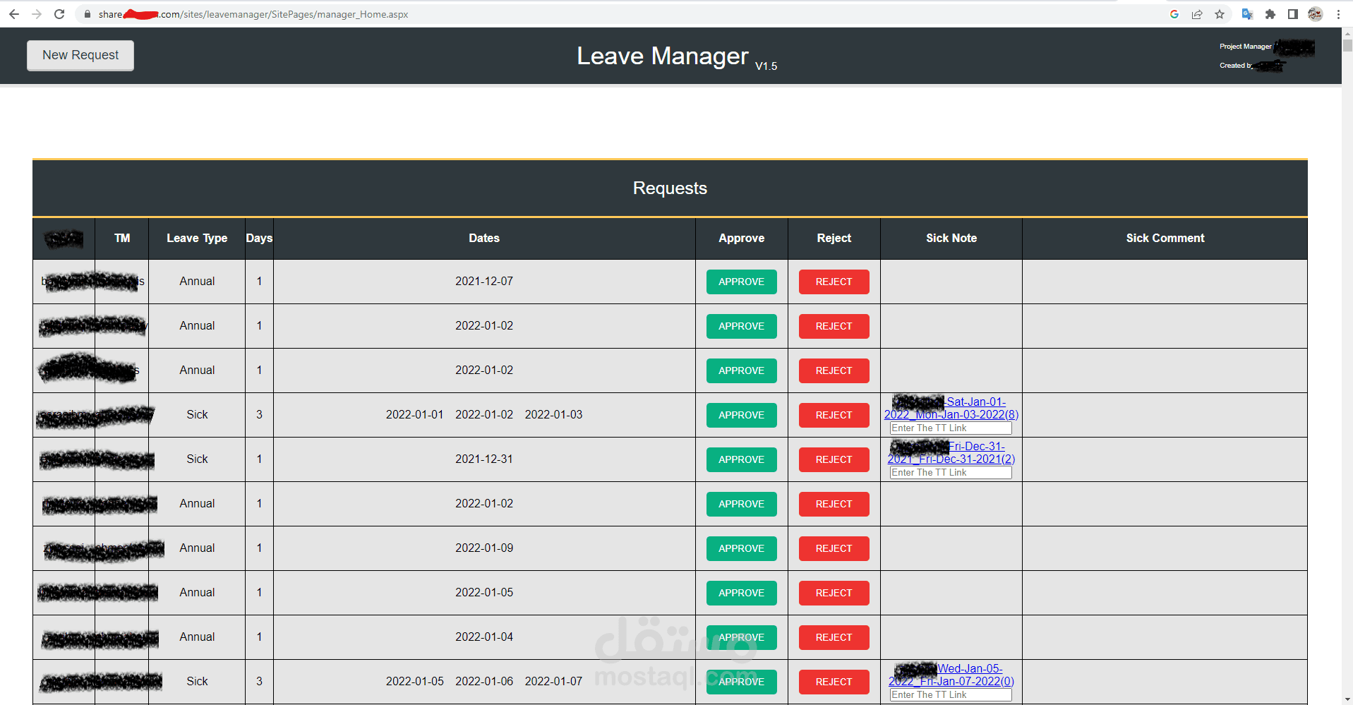 Leave Manager | مستقل