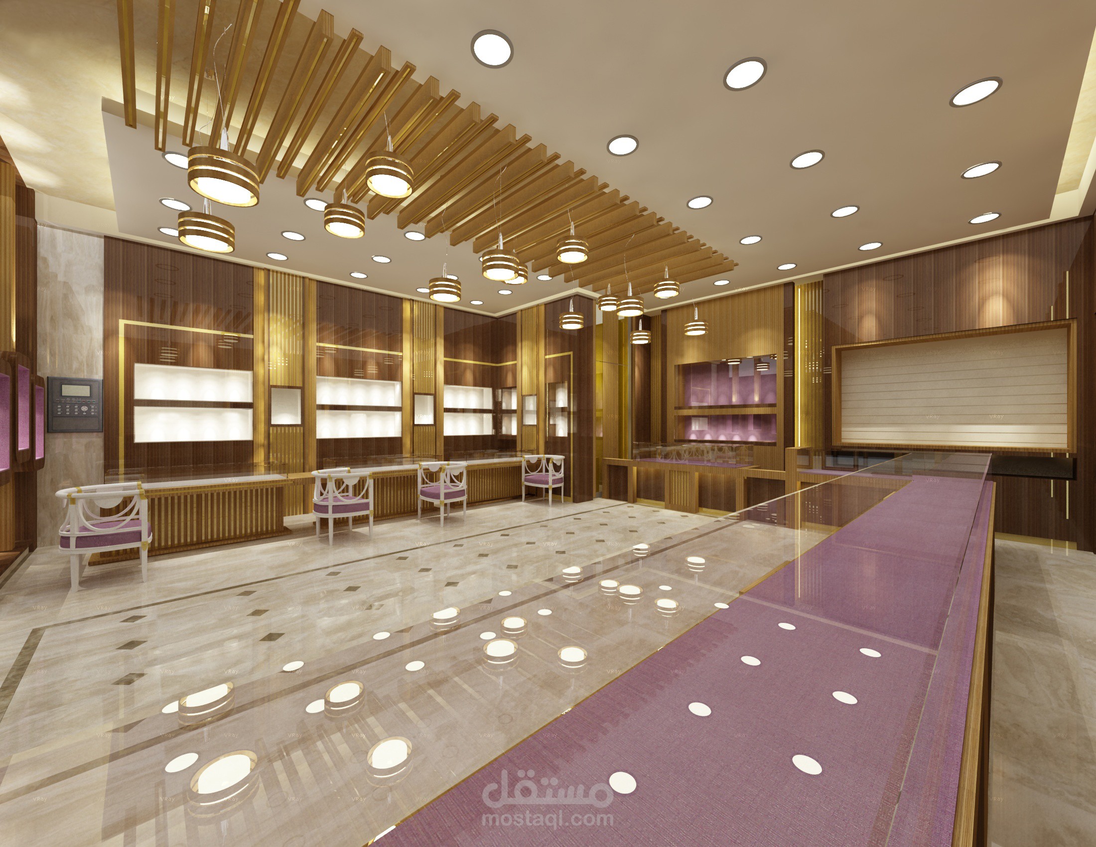 تصميم محل ذهب gold shop design | مستقل