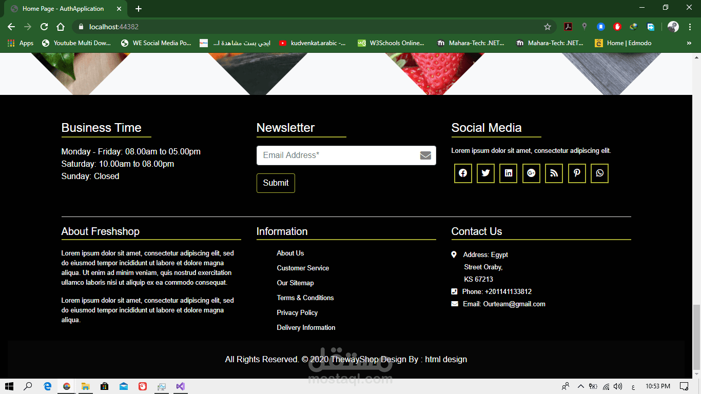 E-Commerce Asp.net MVC Core Project | مستقل