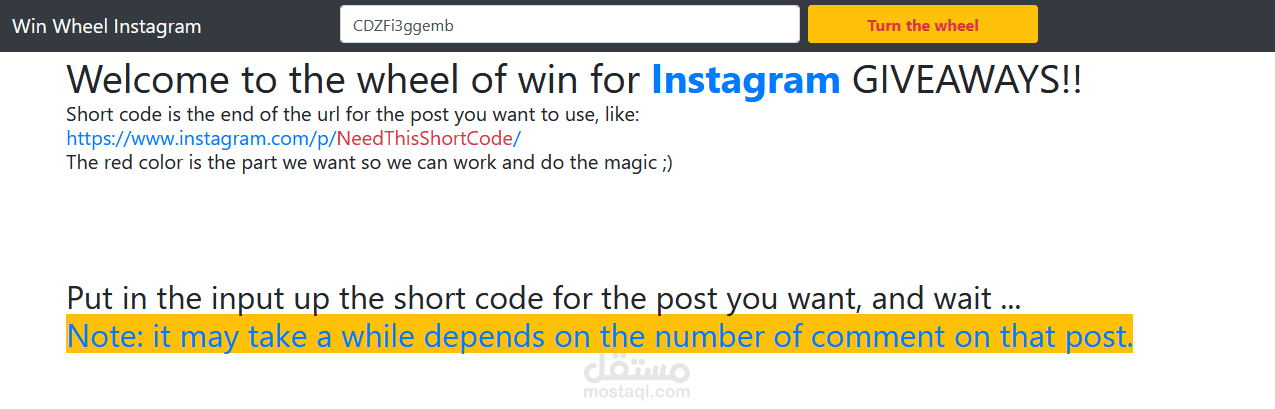 Wheel of Win for Instagram | مستقل