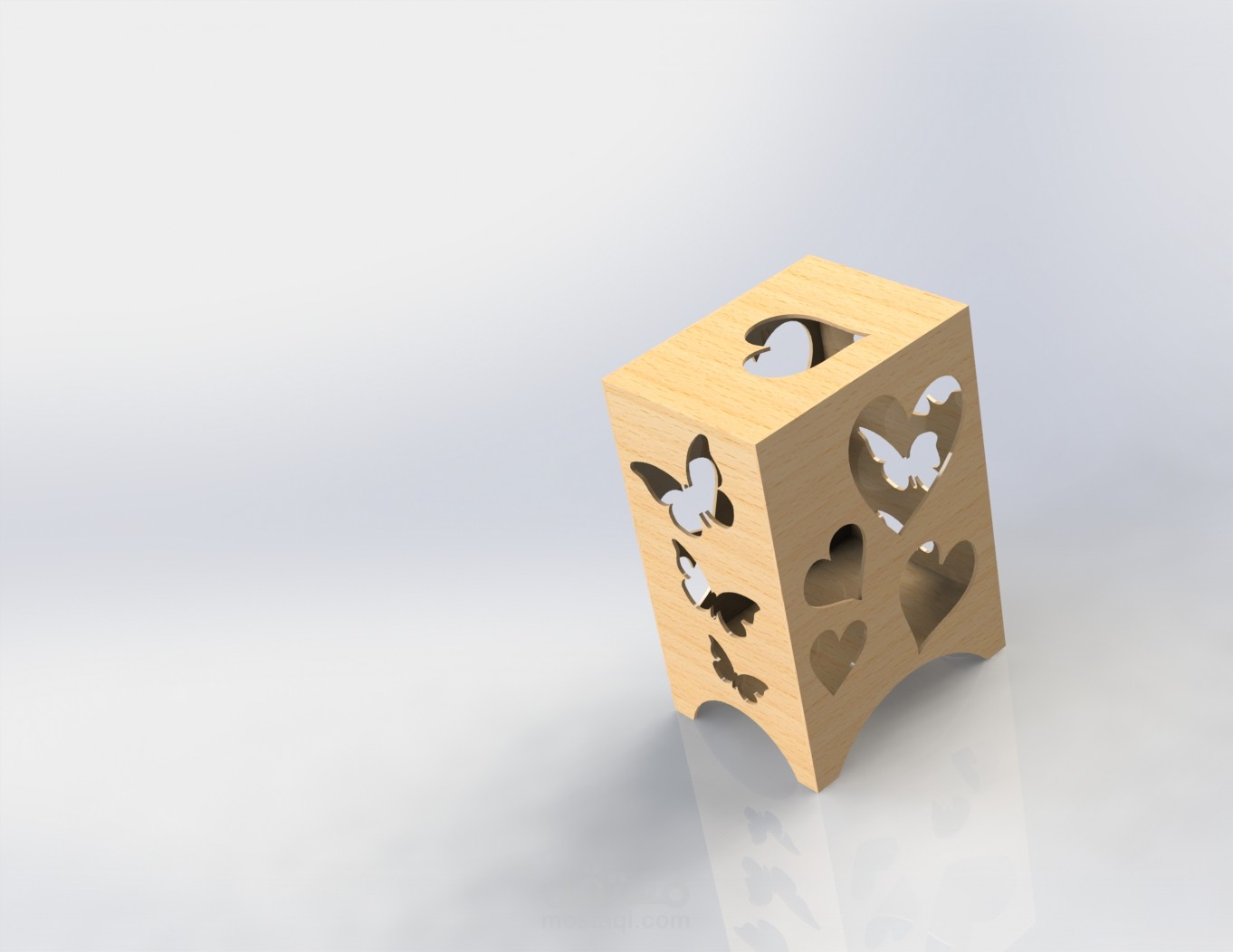 Laser cut wooden light box | مستقل