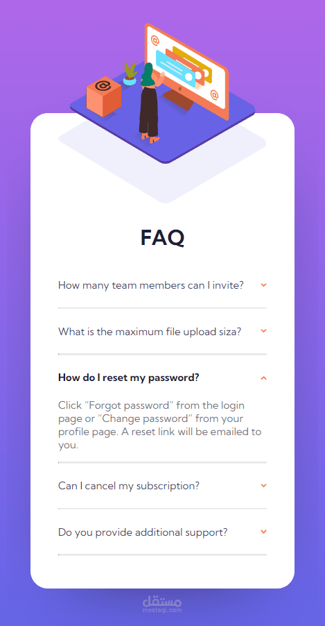FAQ Accordion Card | مستقل FAQ Accordion Card | مستقل
