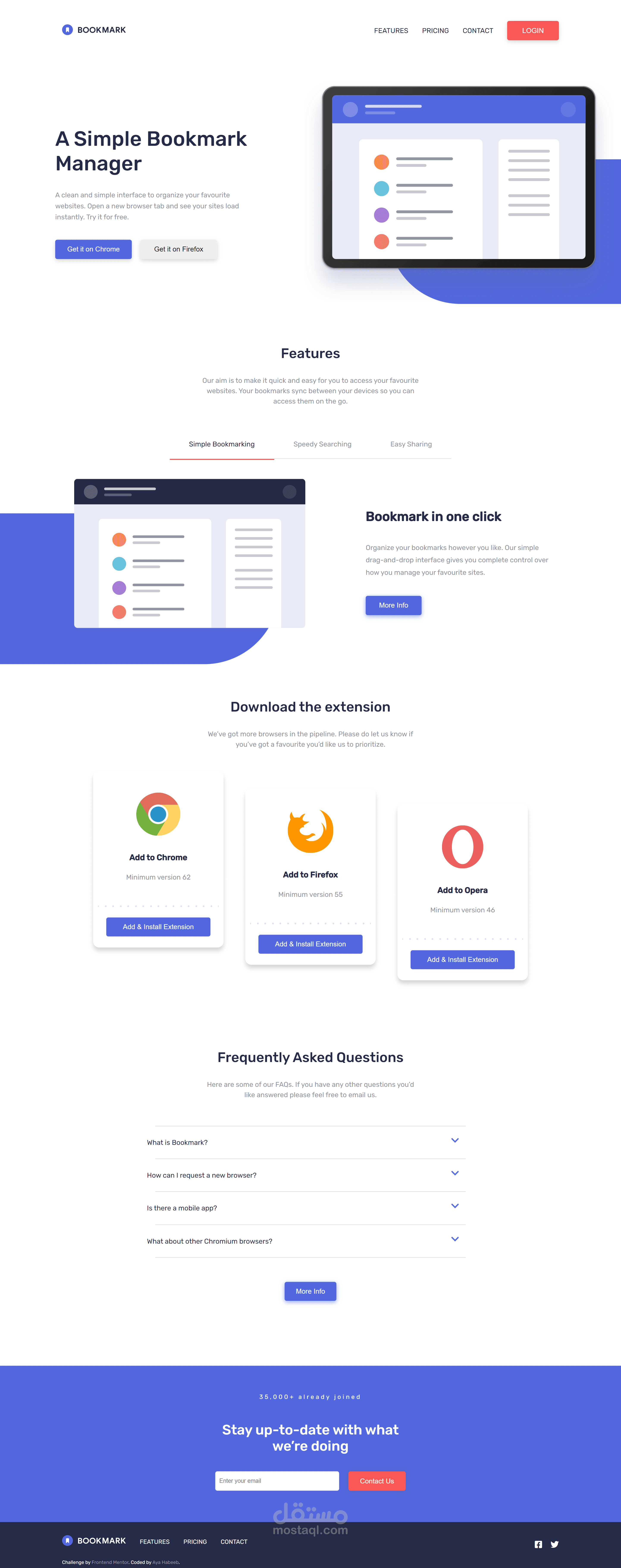 Bookmark Landing page | مستقل