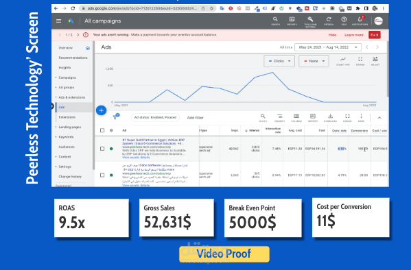 Average ROAS 9.5x by Peerless Technology | مستقل