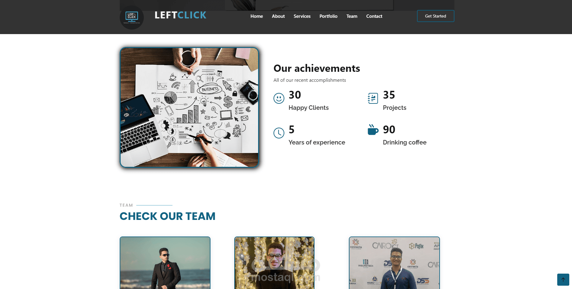 تصميم و انشاء موقع لشركه leftclick | مستقل