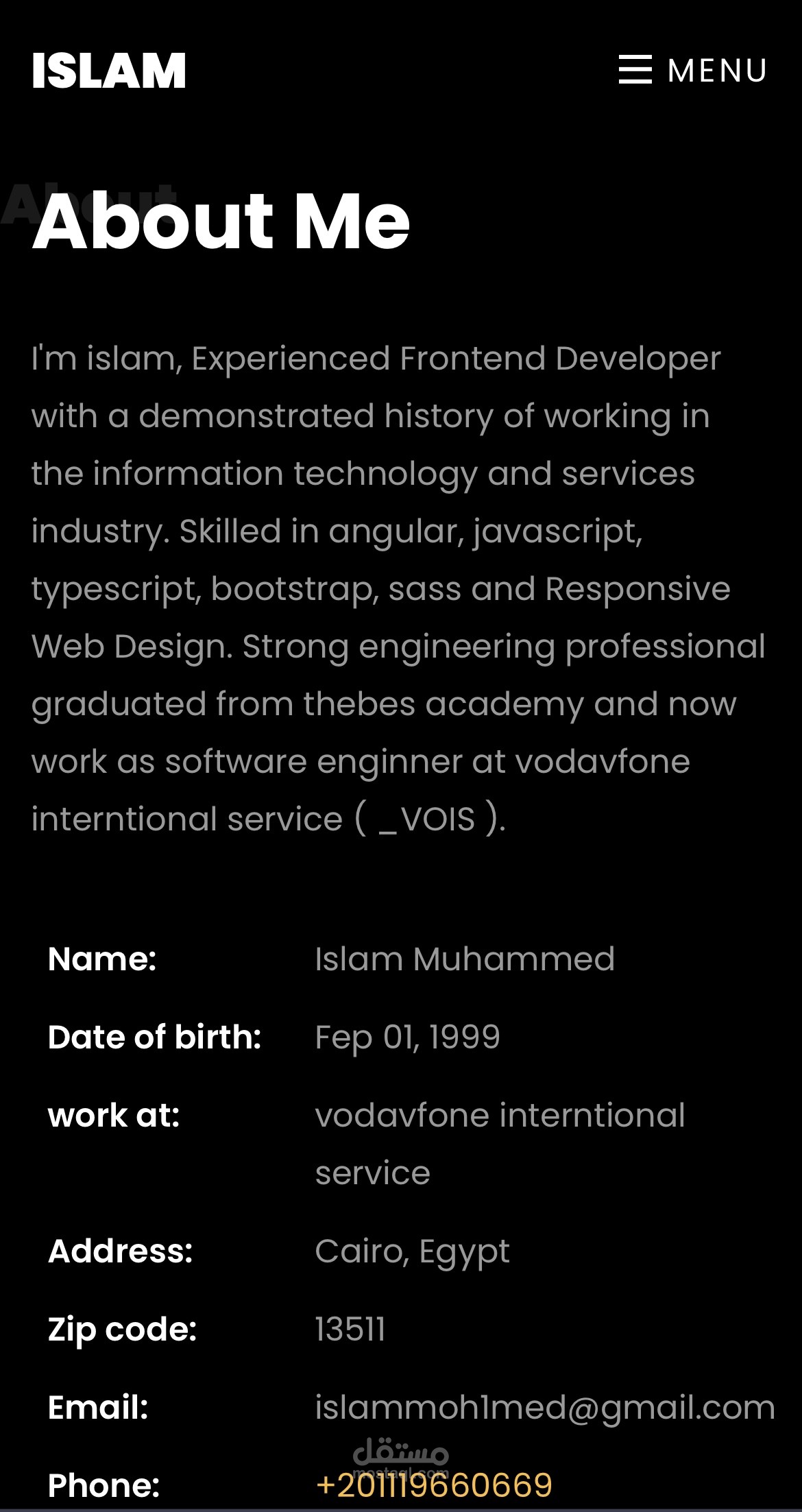 Islam’s portfolio | مستقل