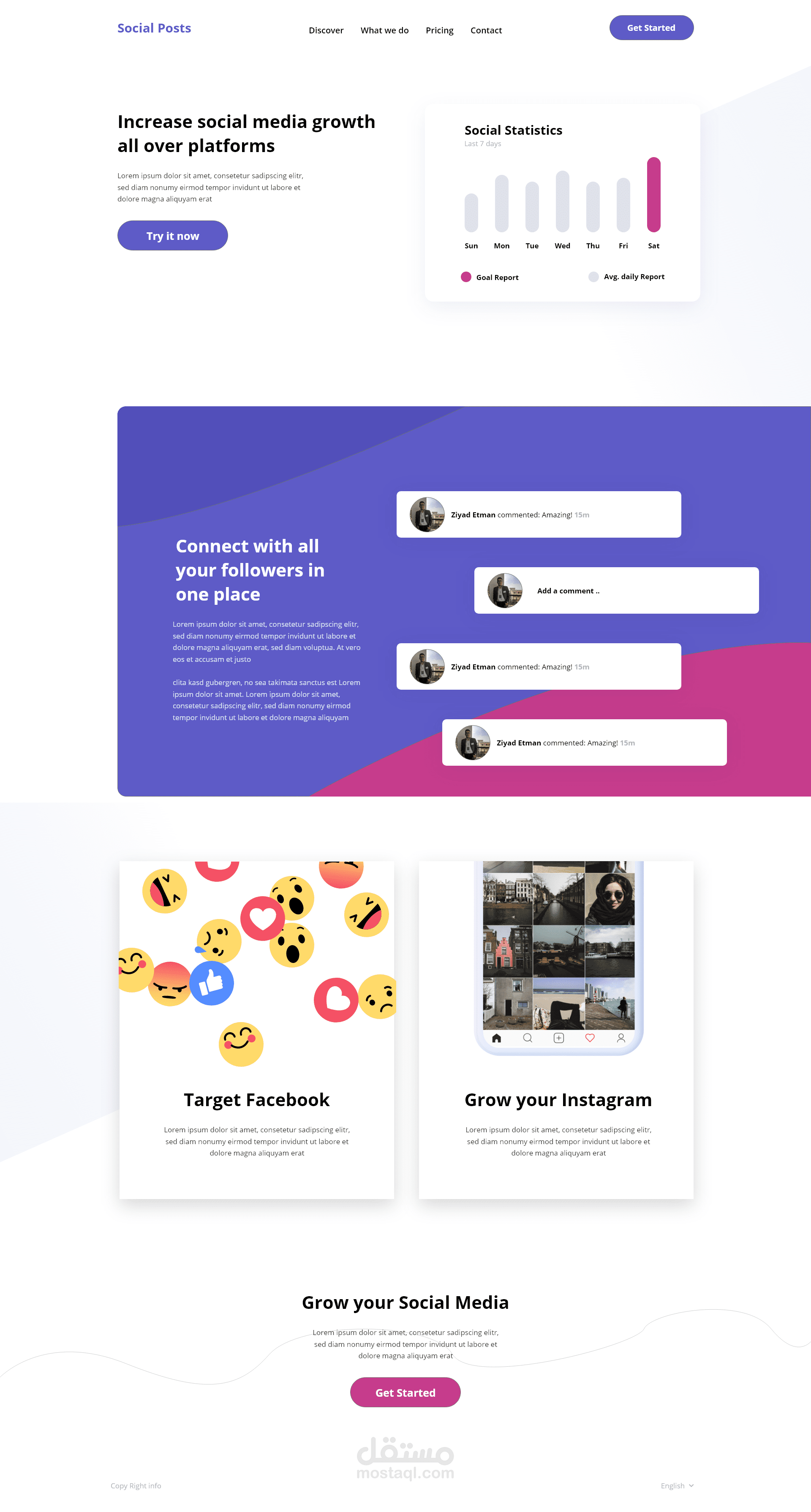 Social media statistics web-page | مستقل