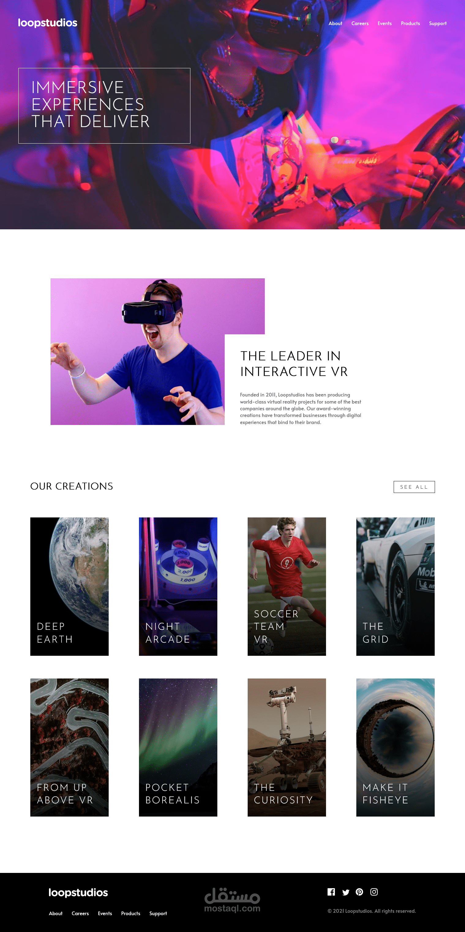 Loopstudios landing page | مستقل
