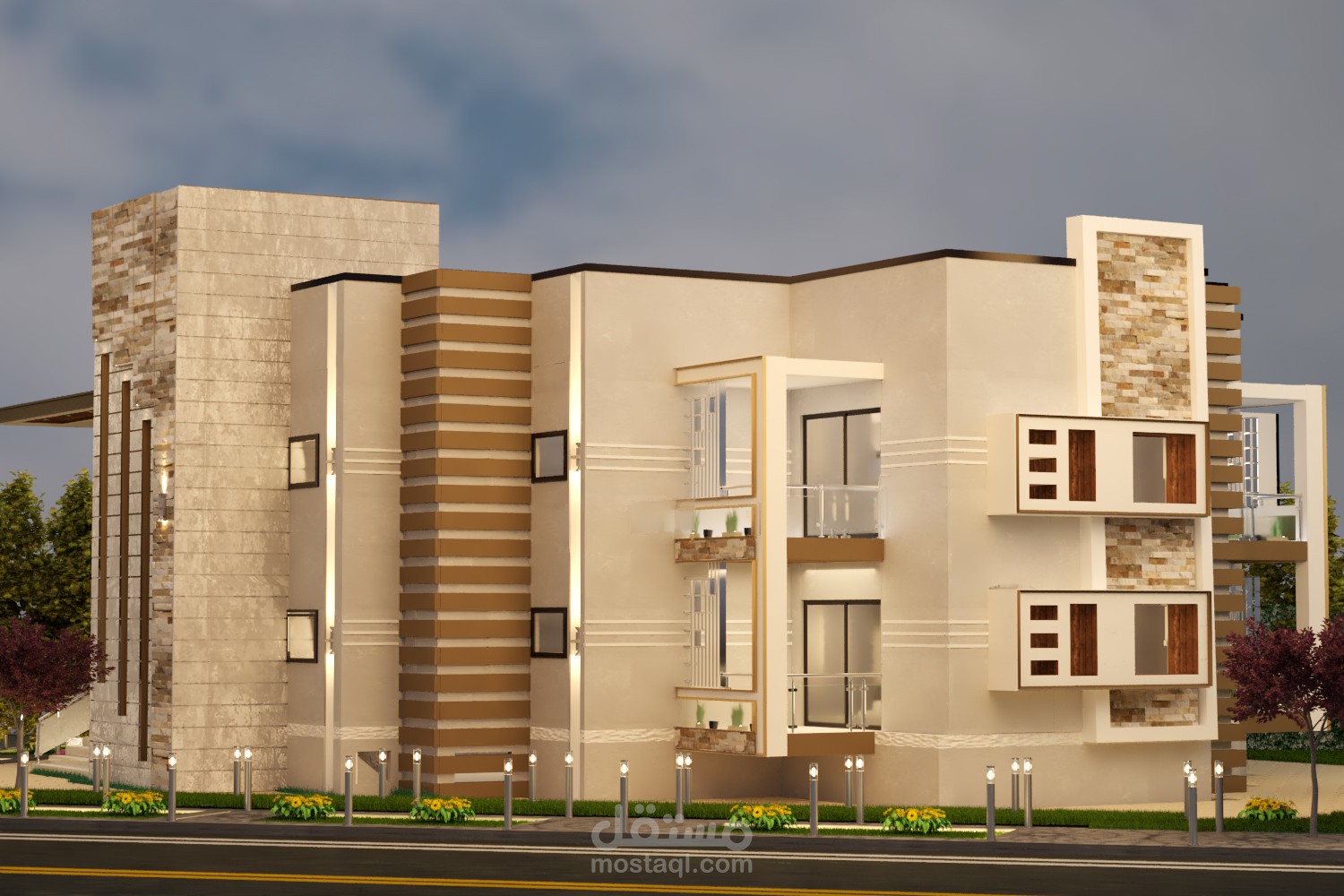 تصميم مودرن لواجهه فيلا سكنية | مستقل