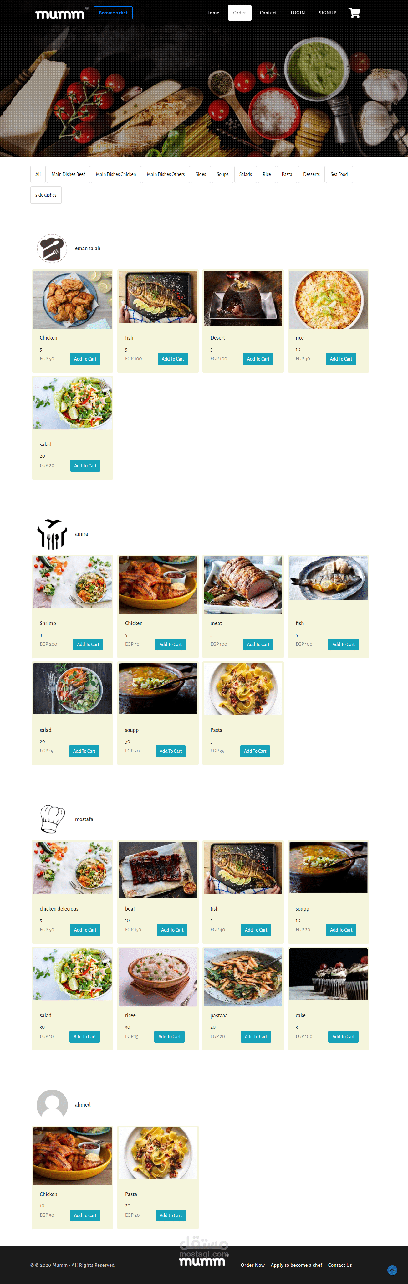 Homemade Food Web App | مستقل