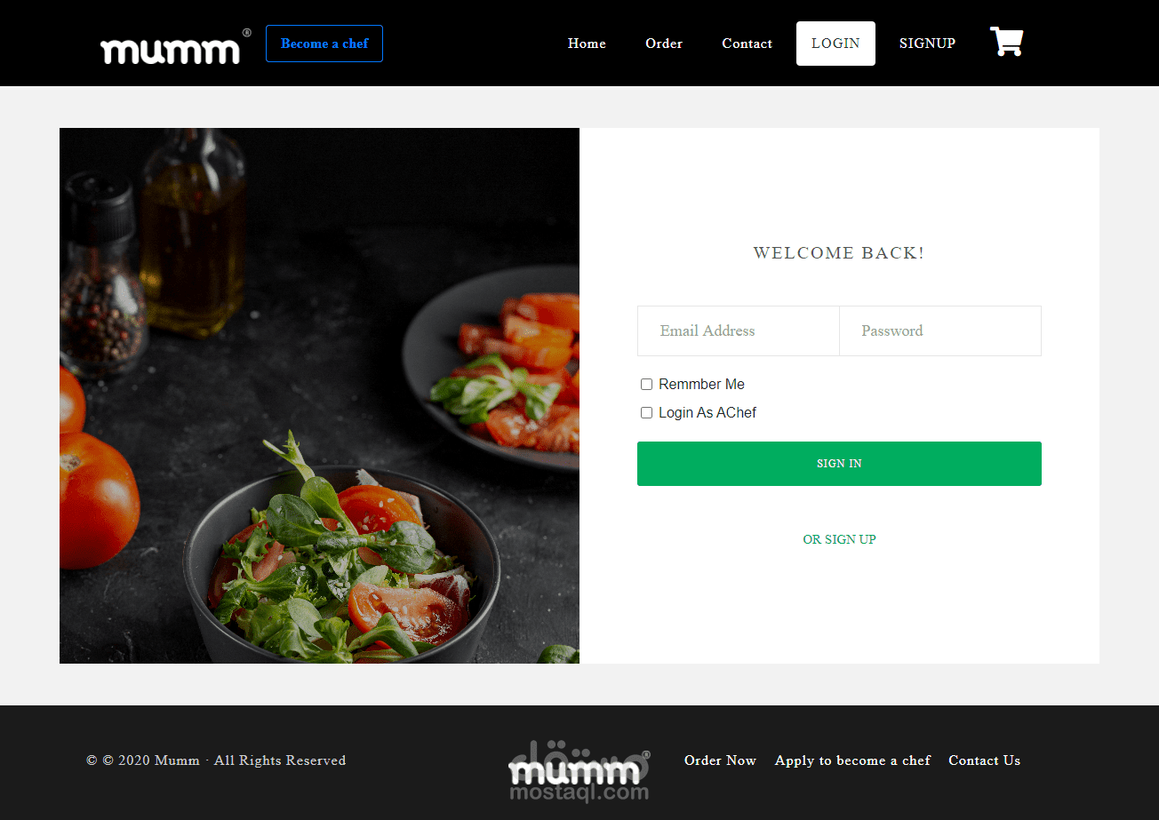 Homemade Food Web App | مستقل