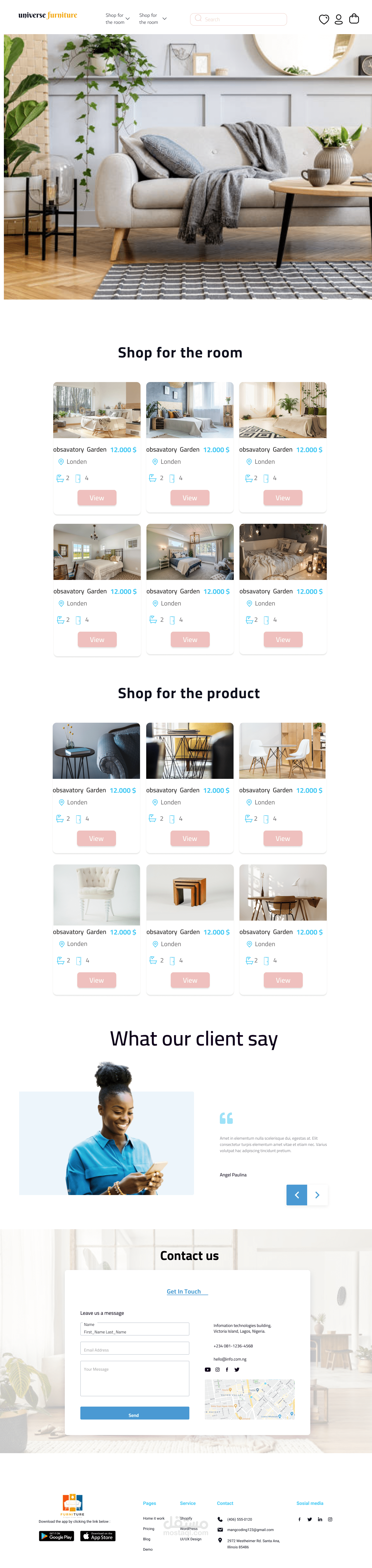 Furniture landing page | مستقل