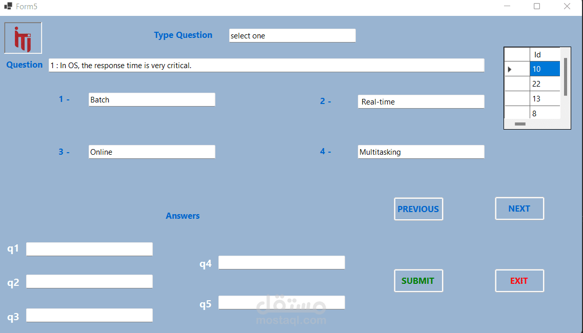 Exam system Windows Form | مستقل