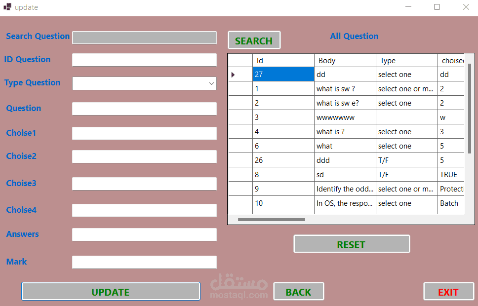 Exam system Windows Form | مستقل