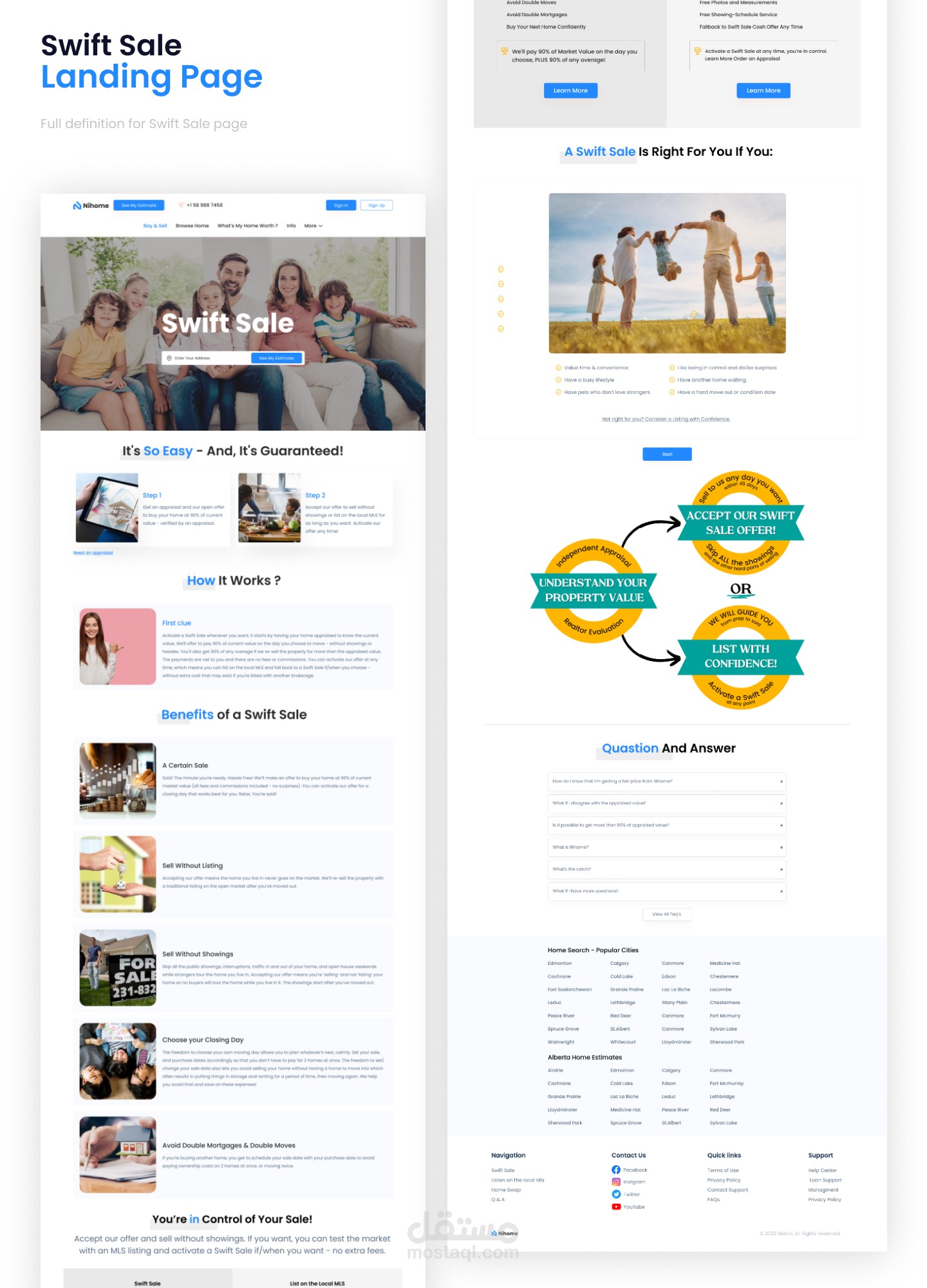 Landing Page Nihome for real state & Swift Sale | مستقل