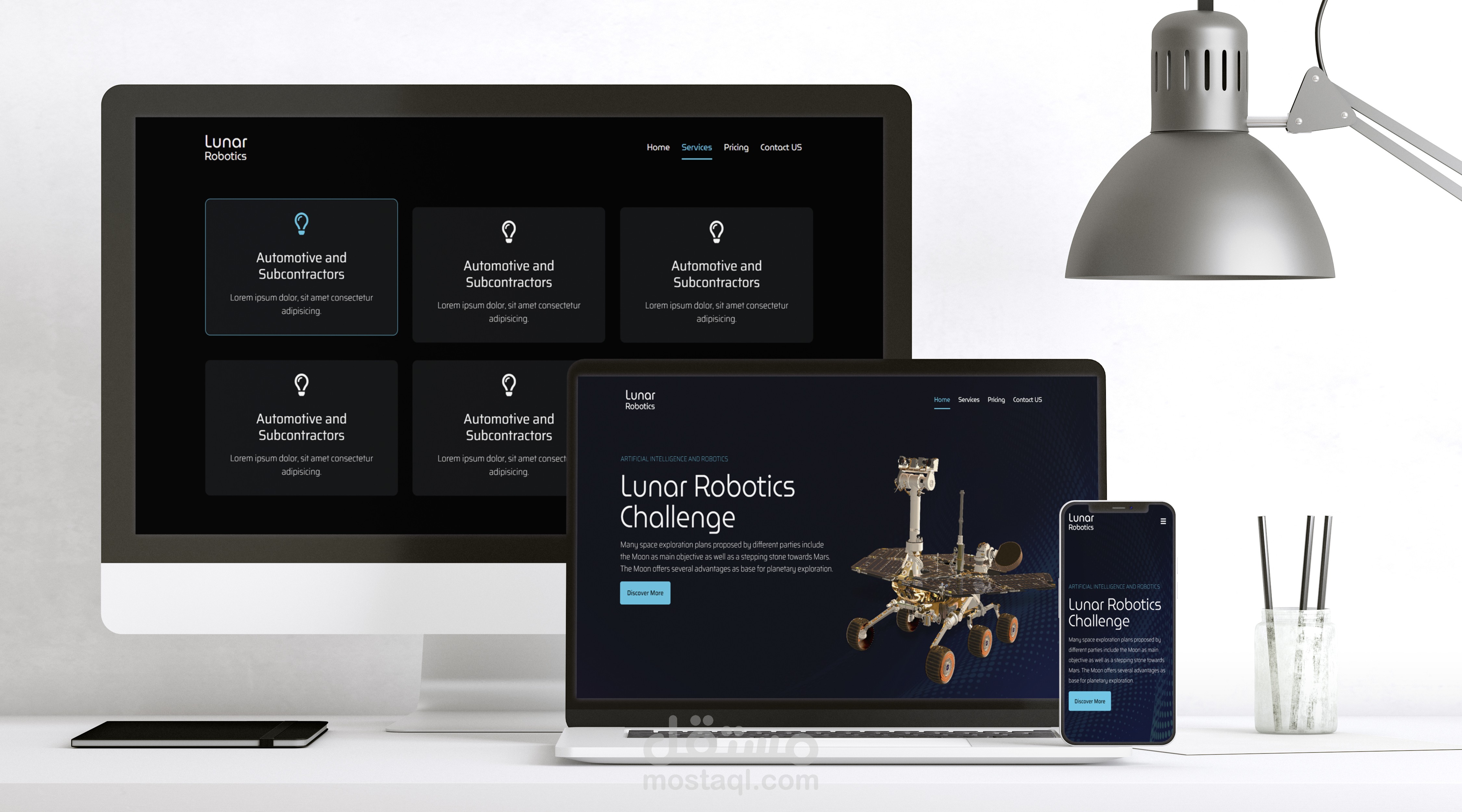 Lunar Robotics Responsive Website | مستقل